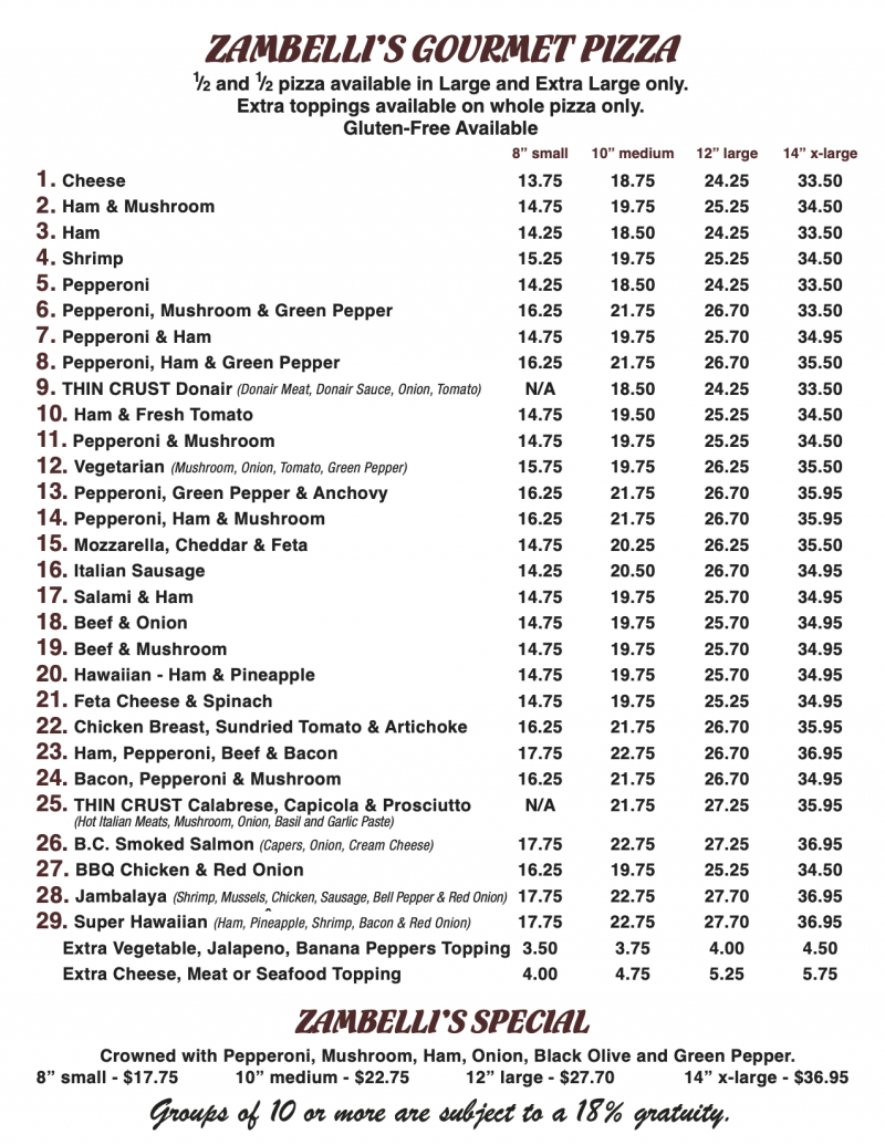 Zambelli's – Truly the best family restaurant in Leduc.